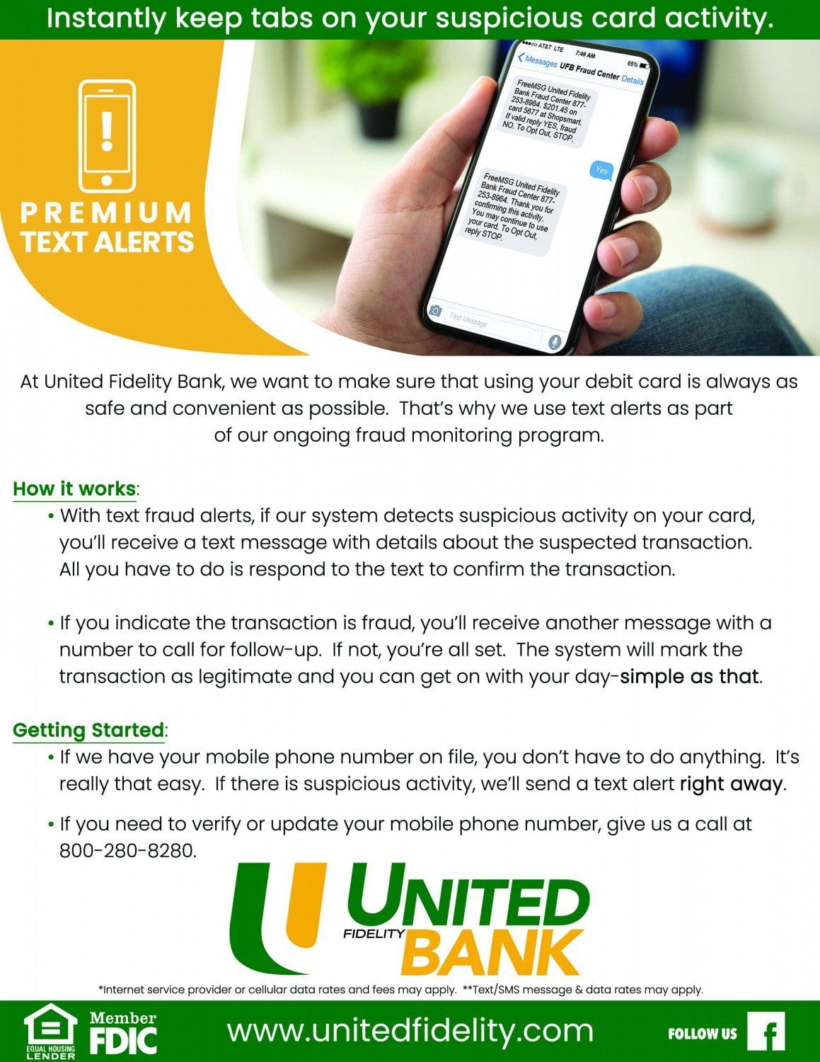 Landing-Premium Text Alerts | United Fidelity Bank